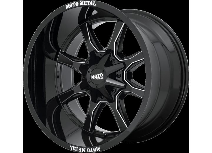 MO970 17X8 6X135.00/6X139.70 GLOSS BLACK W/ MILLED SPOKE & MOTO METAL ...